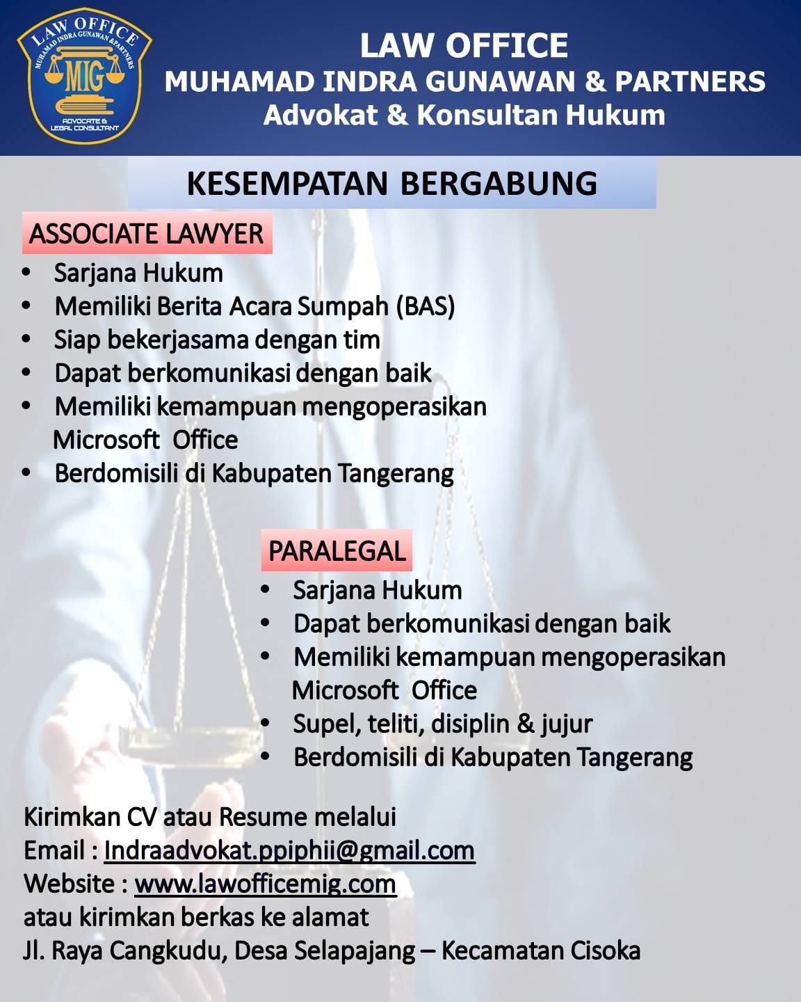 Law Office Muhamad Indra Gunawan, S.H & Partners – Konsultan Hukum Dan ...